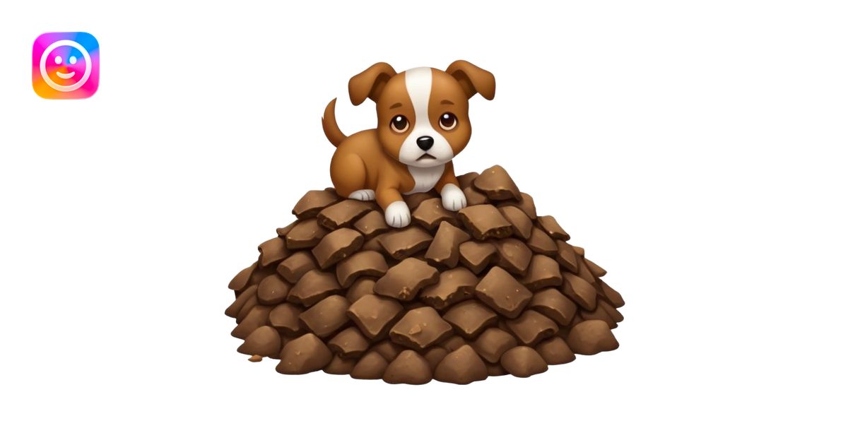 A dog pooping a shit emoji | AI Emoji Generator