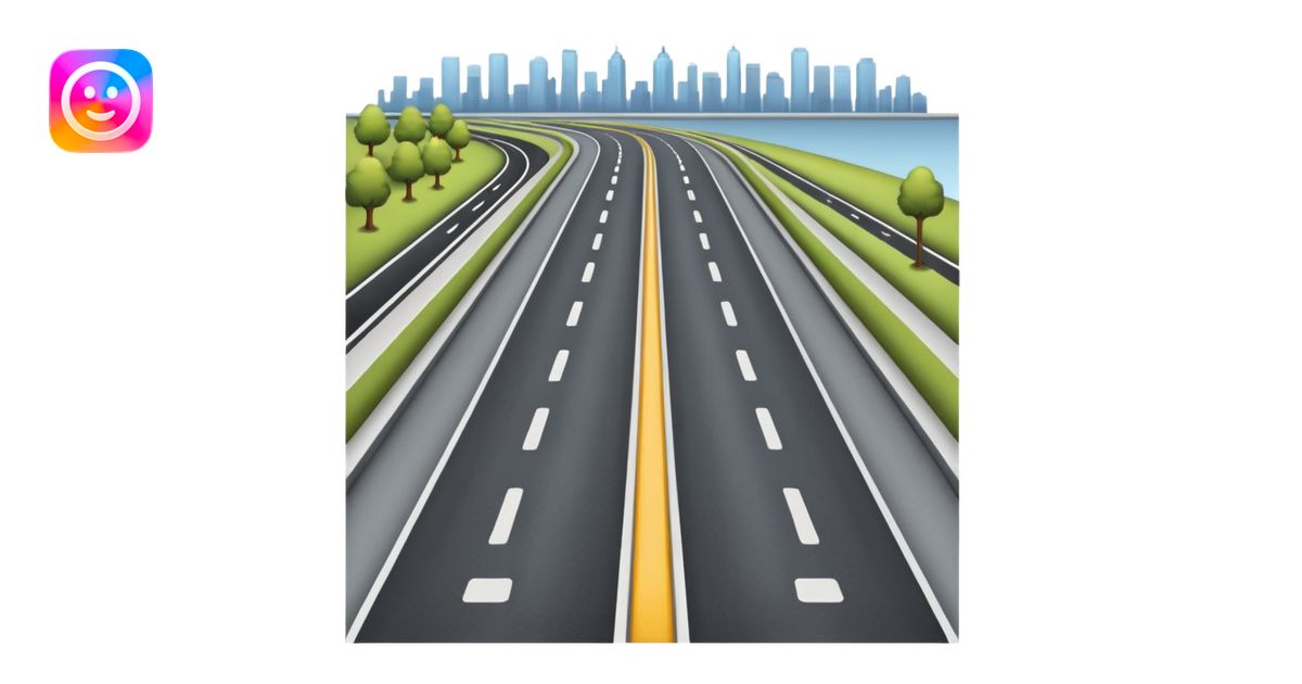 city roadway with lanes emoji | AI Emoji Generator