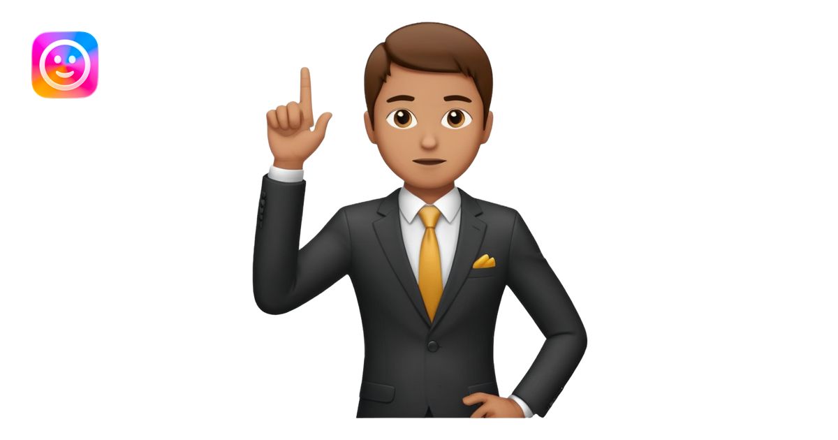 business client raising his hand with one finger only to say that he ...