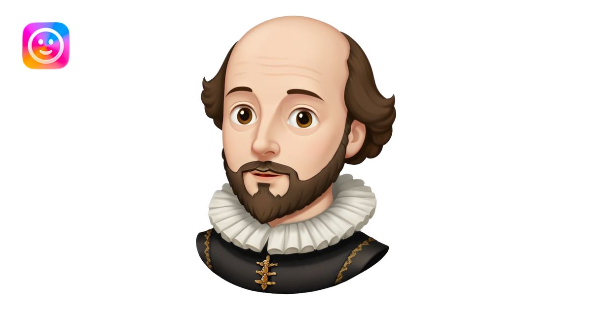 William Shakespeare with beard and balding head wearing a ruff collar ...
