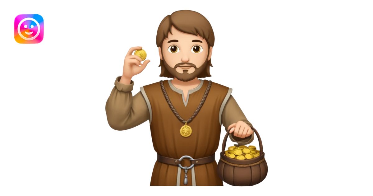 a white merchant in medieval time emoji | AI Emoji Generator