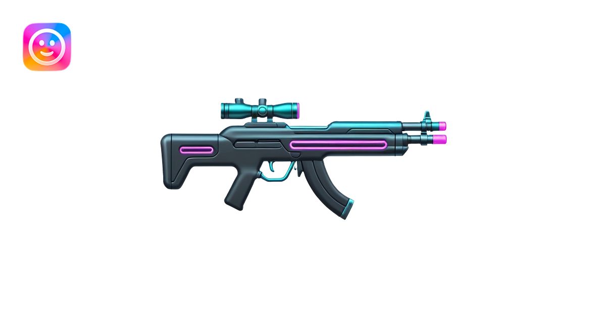 A cool neon rifle emoji | AI Emoji Generator