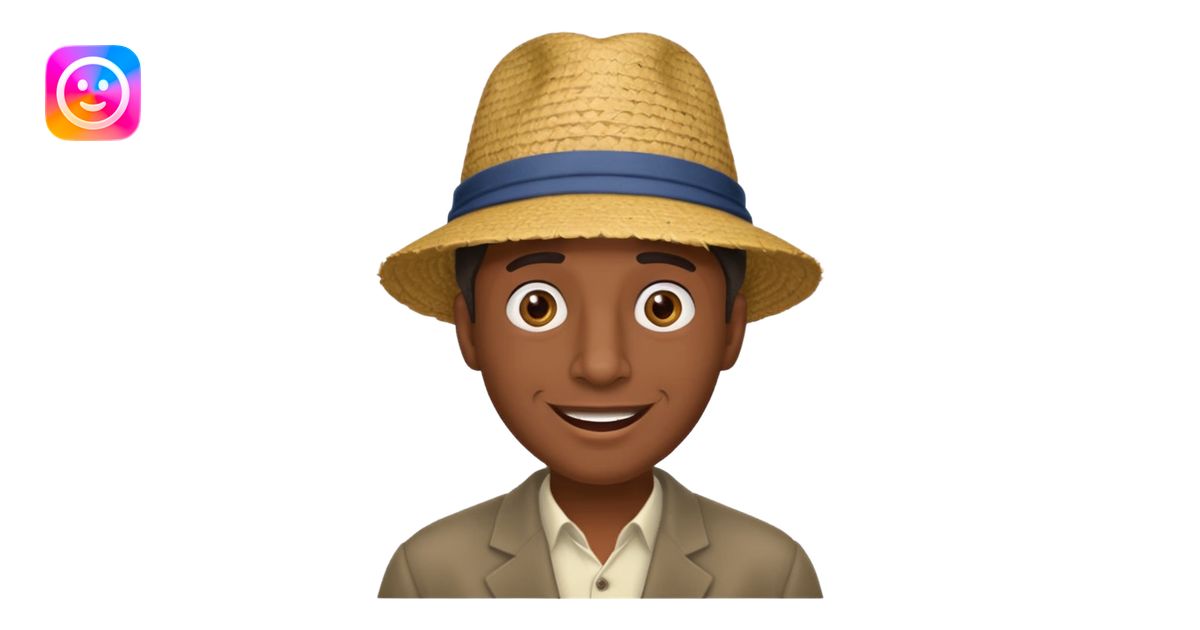 homme créole réunionnais étonné avec chapeau emoji | AI Emoji Generator