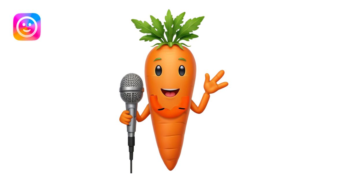 singing carrot with microphone emoji | AI Emoji Generator