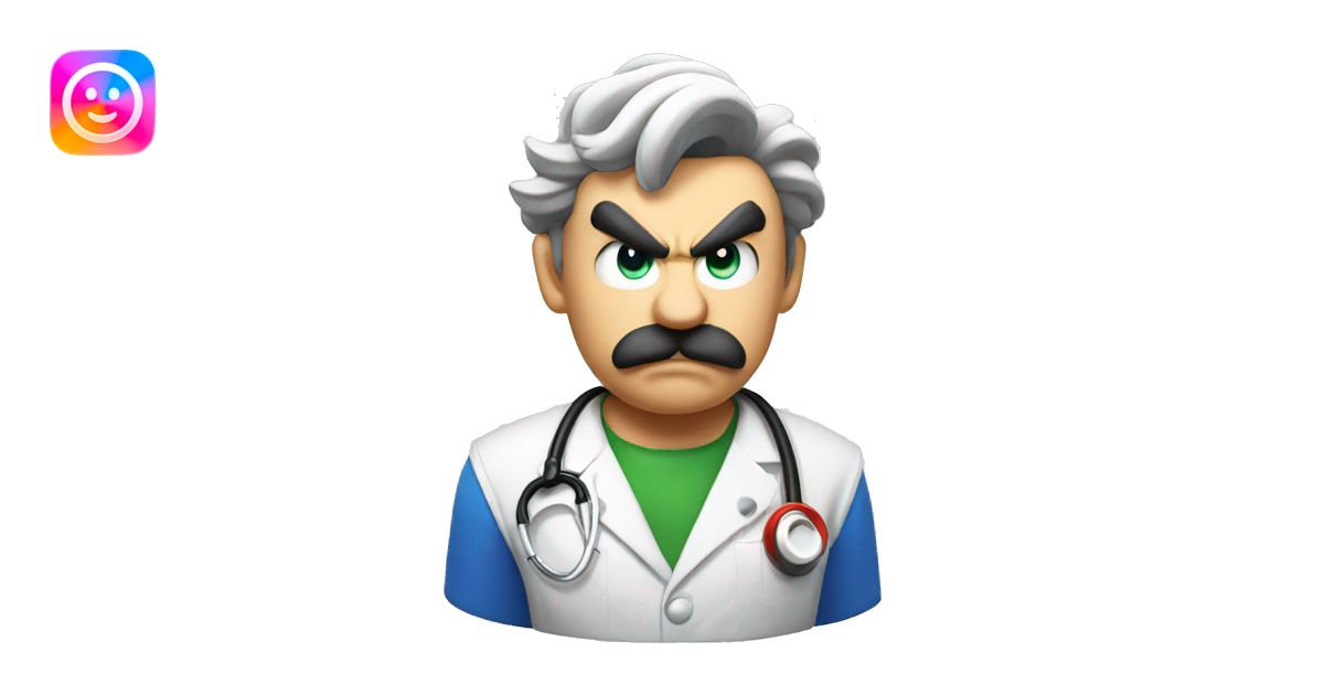 Angry Dr Mario emoji | AI Emoji Generator
