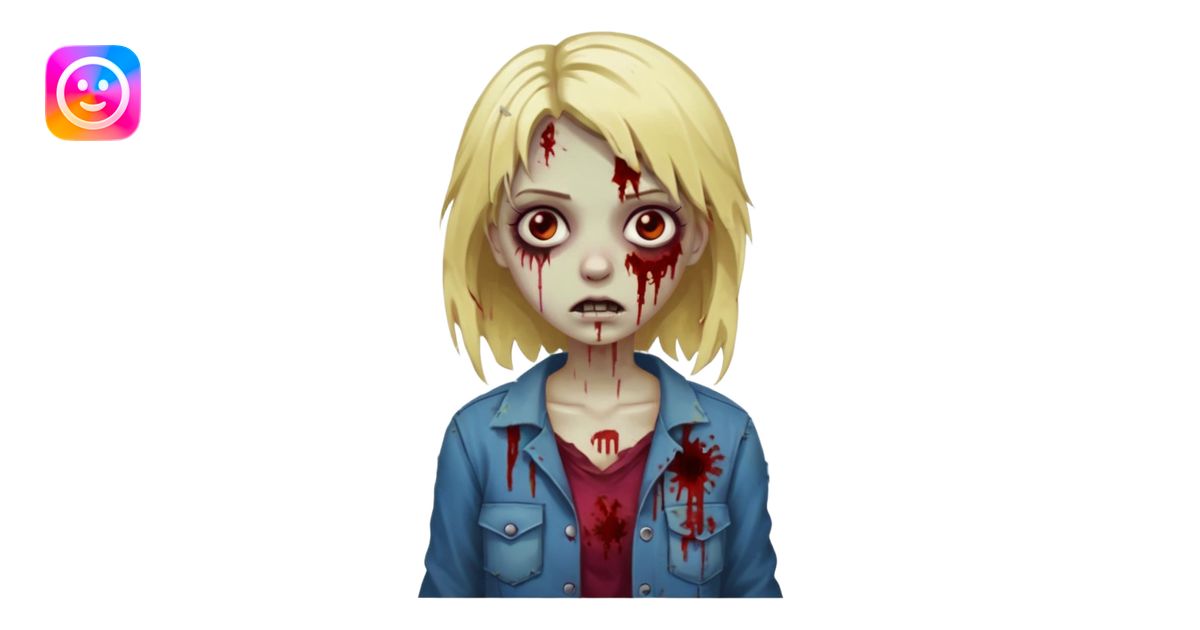 girl zombie with blonde hair emoji | AI Emoji Generator
