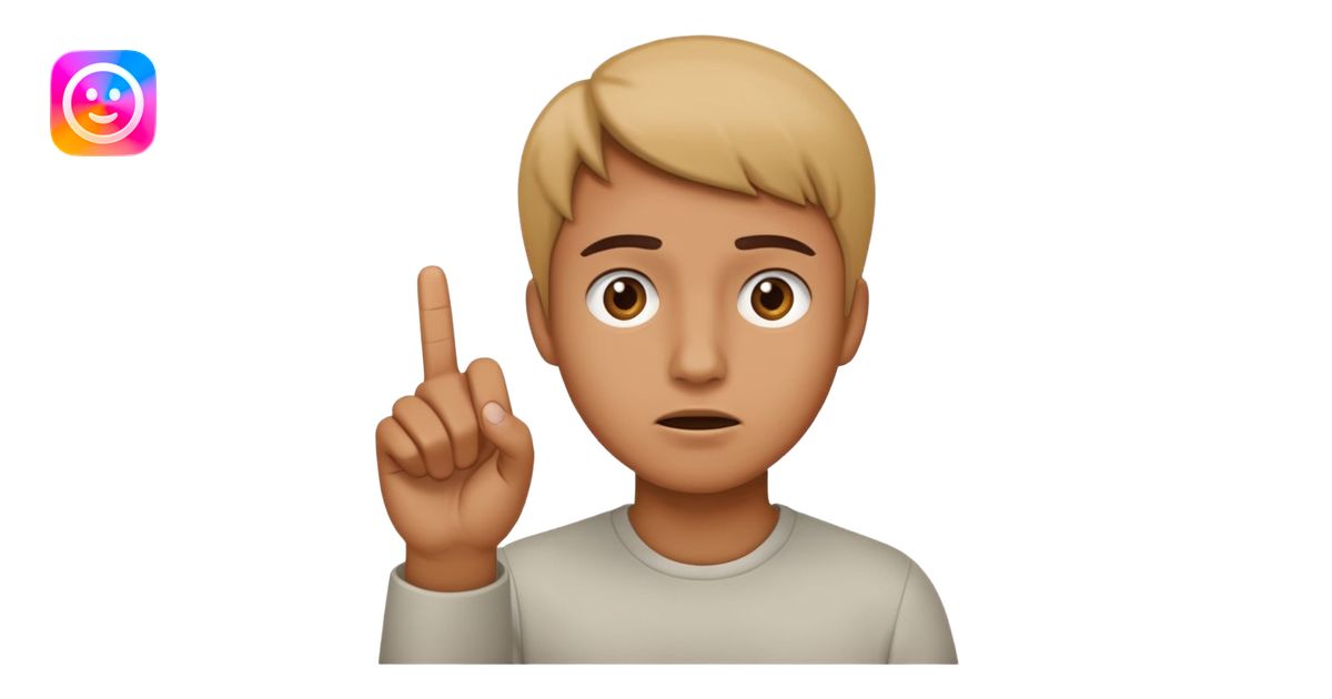 straight face confused holding up finger emoji | AI Emoji Generator