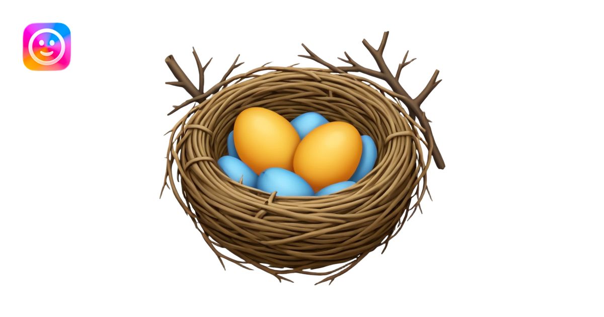 nest, negative:eggs emoji | AI Emoji Generator