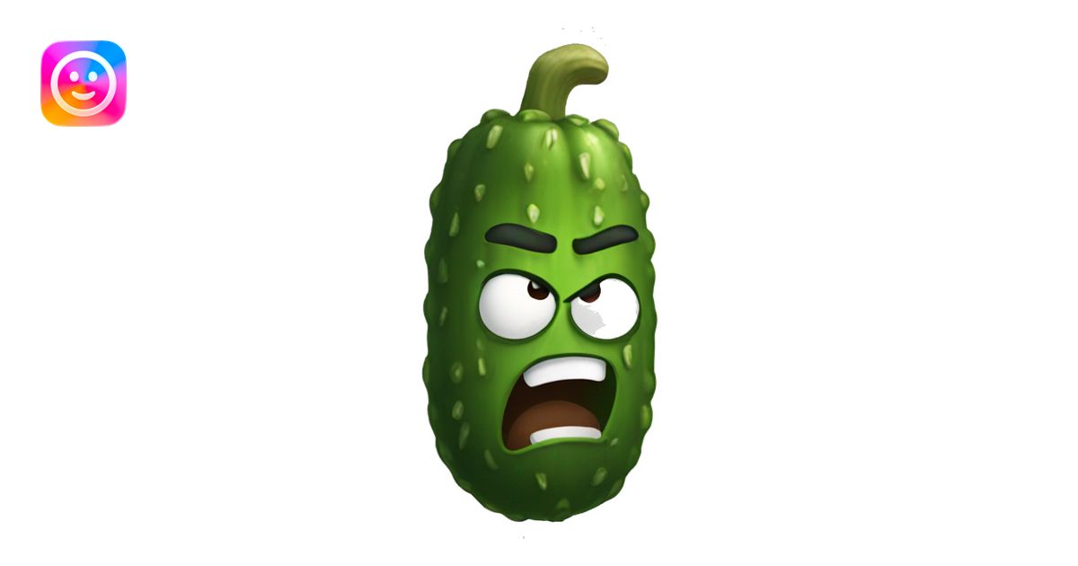 Angry pickle emoji | AI Emoji Generator
