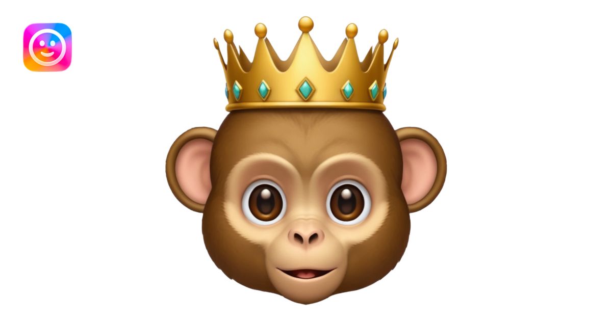 Monkey with crown emoji | AI Emoji Generator