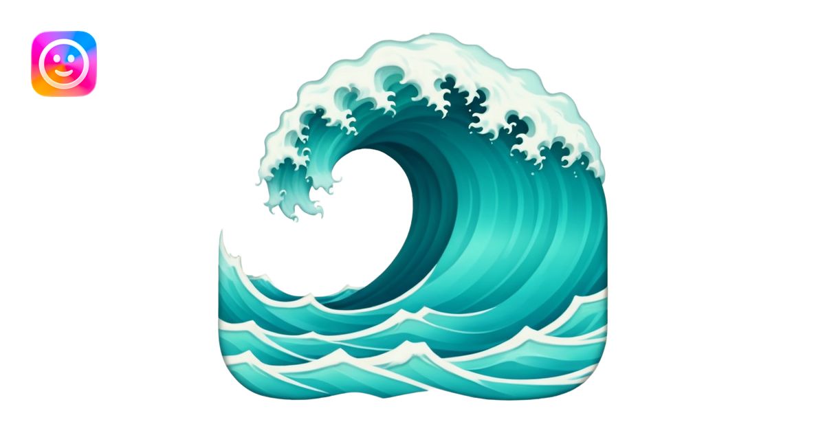 Create a highly polished, 3D game UI–style illustration of a SEA WAVE ...