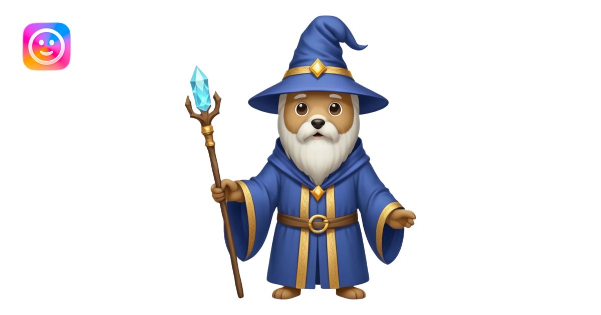 Dog wizard emoji | AI Emoji Generator