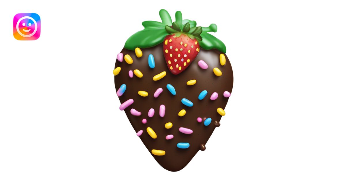 chocolate covered strawberries with caramel and sprinkles emoji | AI ...