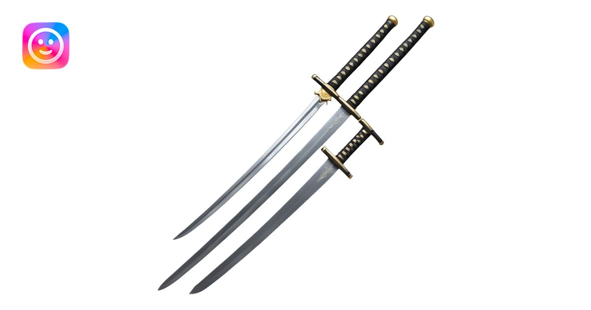 Katana sword with black handle emoji | AI Emoji Generator