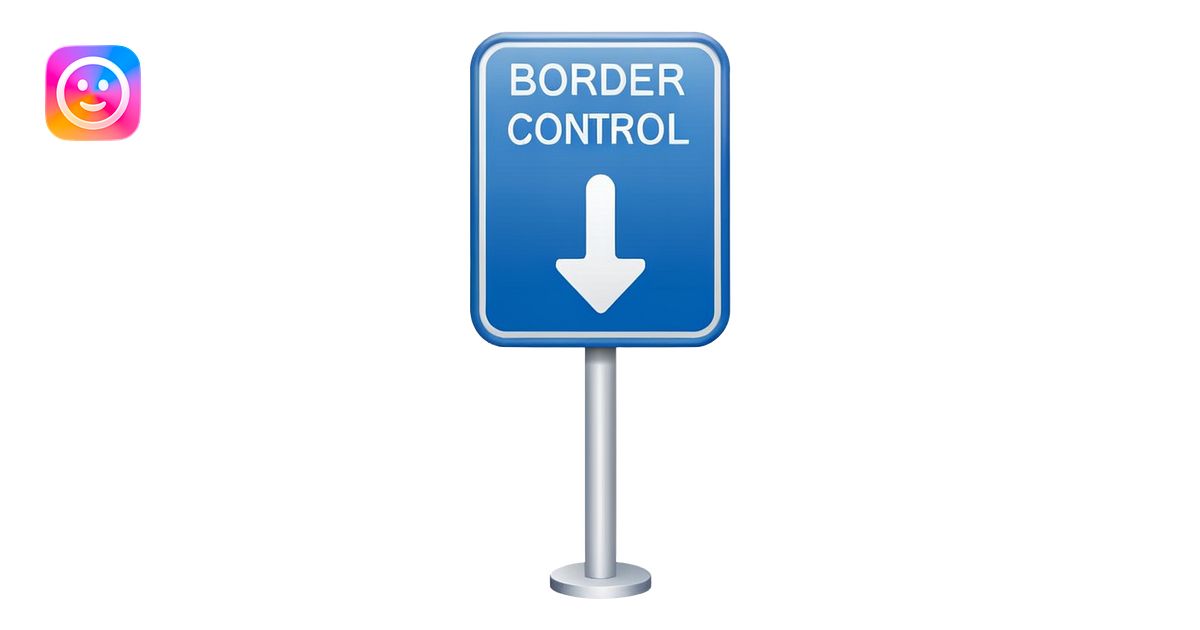 Blue icon with border control sign emoji | AI Emoji Generator