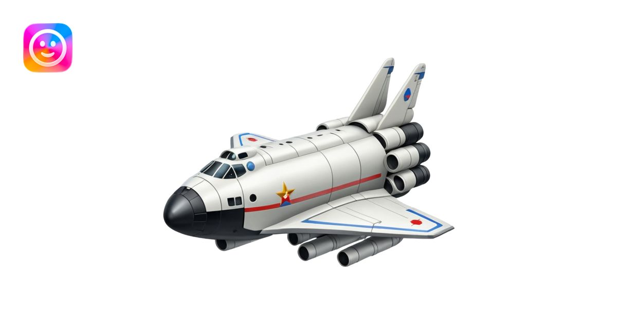 realistic Russian Buran spacecraft emoji | AI Emoji Generator