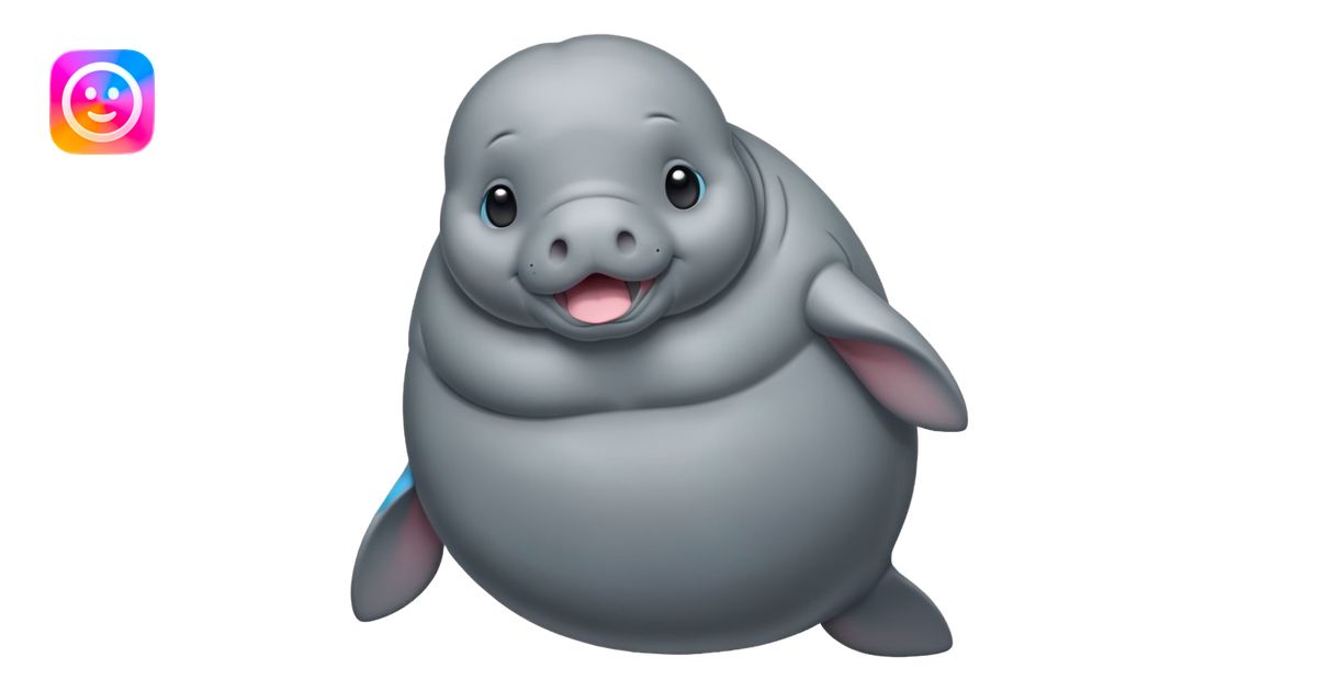 Manatee cute and fat emoji emoji | AI Emoji Generator
