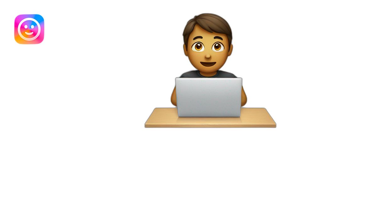 Behind a laptop emoji | AI Emoji Generator