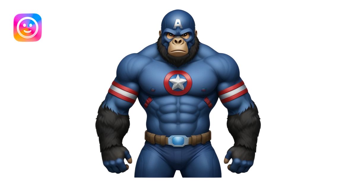 Captain America as a gorilla emoji | AI Emoji Generator