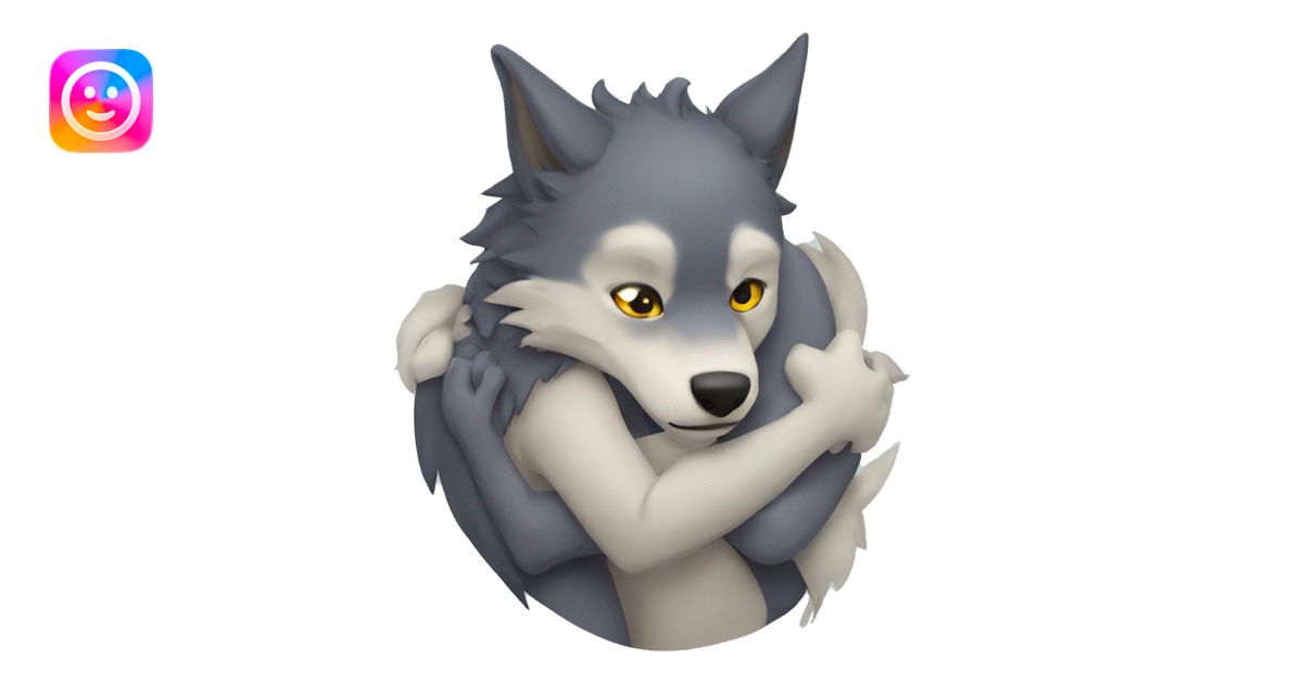 wolf hug dragon emoji | AI Emoji Generator