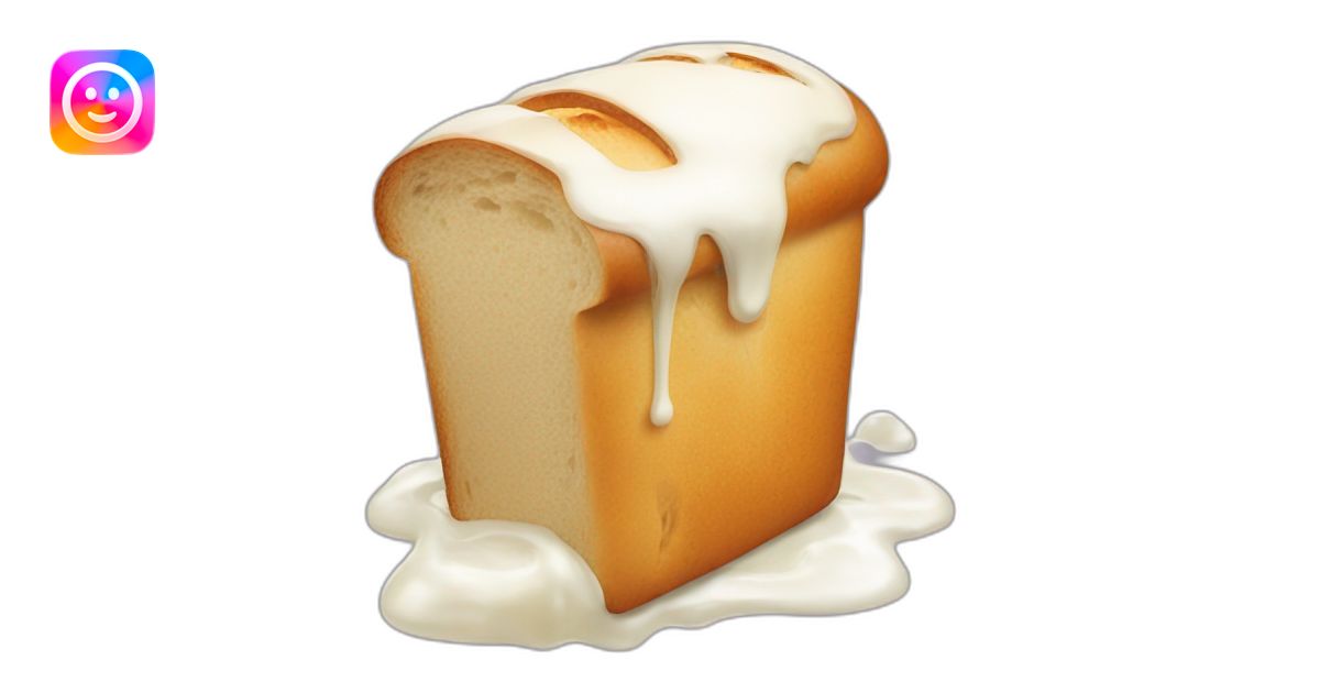 loaf of bread drinking white liquid emoji | AI Emoji Generator
