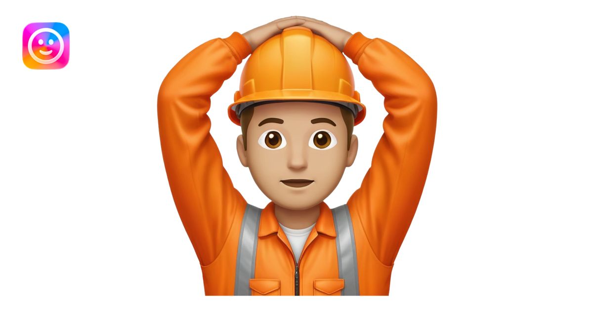 man standing, facing backwards, wearing orange hi visibility overalls ...