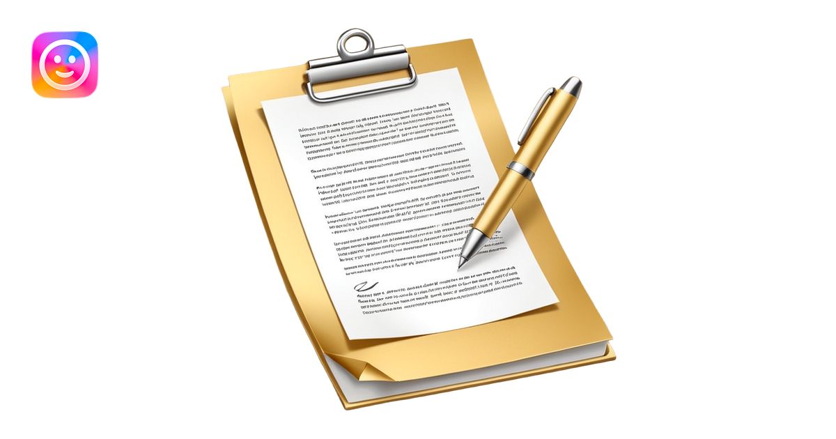 3D Premium contract golden paper signed emoji | AI Emoji Generator