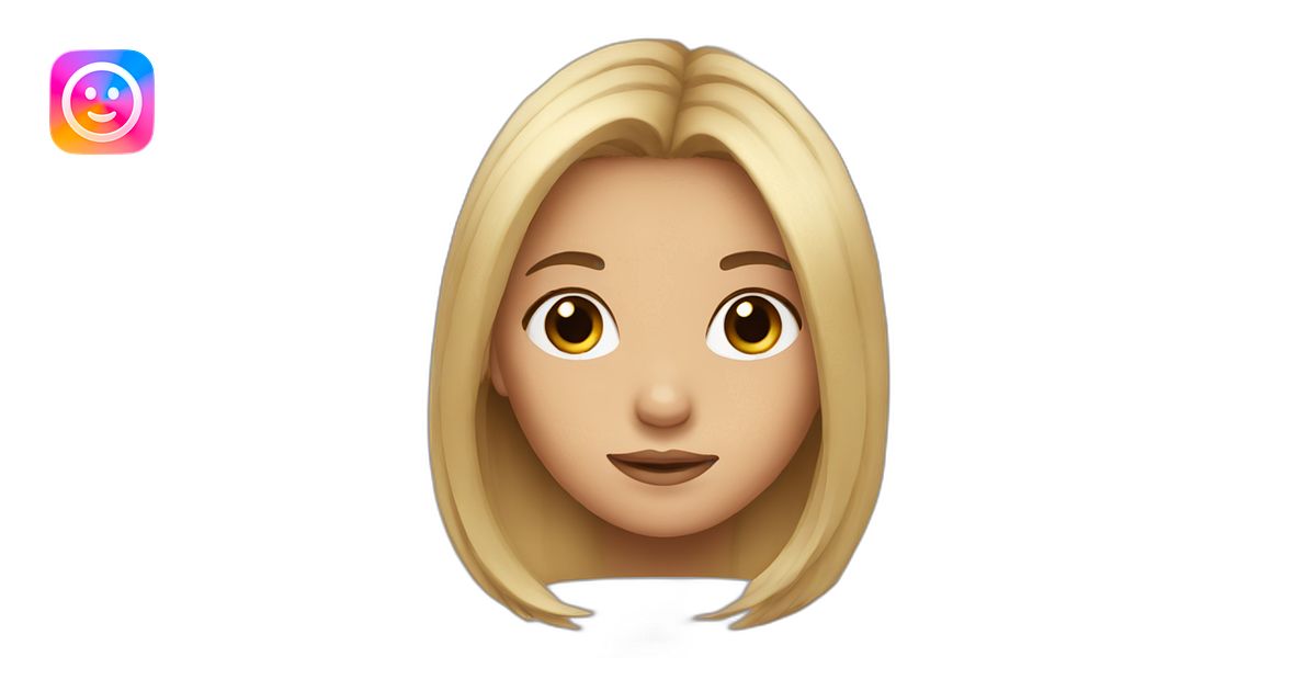 Cute women head with long hair emoji | AI Emoji Generator