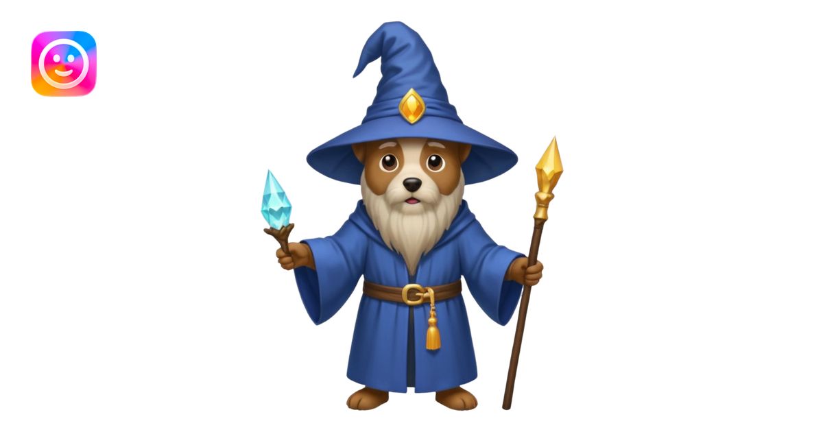 Dog wizard emoji | AI Emoji Generator