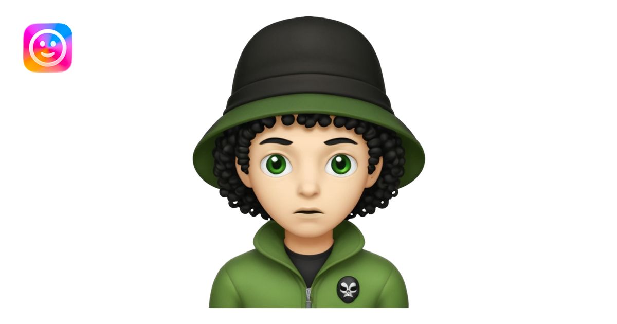 alien with robber mask concerned curly hair and robber outfit hat emoji ...