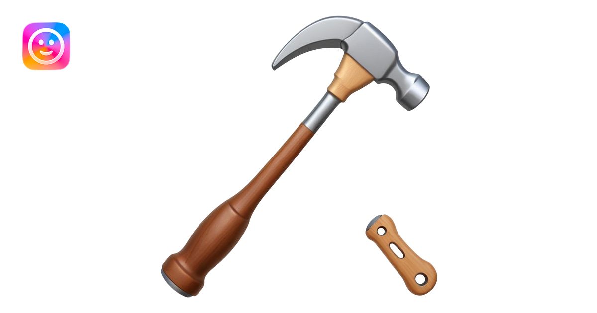 Generate a highly detailed, realistic 3D icon of a standard claw hammer ...