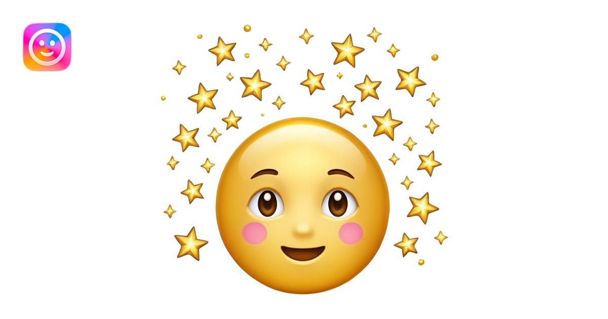 Sparkles emoji ( ) only, no apple, no fruit, no face, no character, no ...