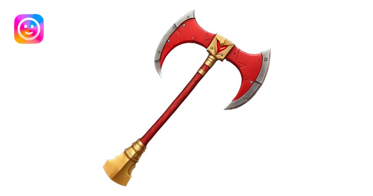 Ares battle axe object icon, ancient Greek war god axe, double-bladed ...