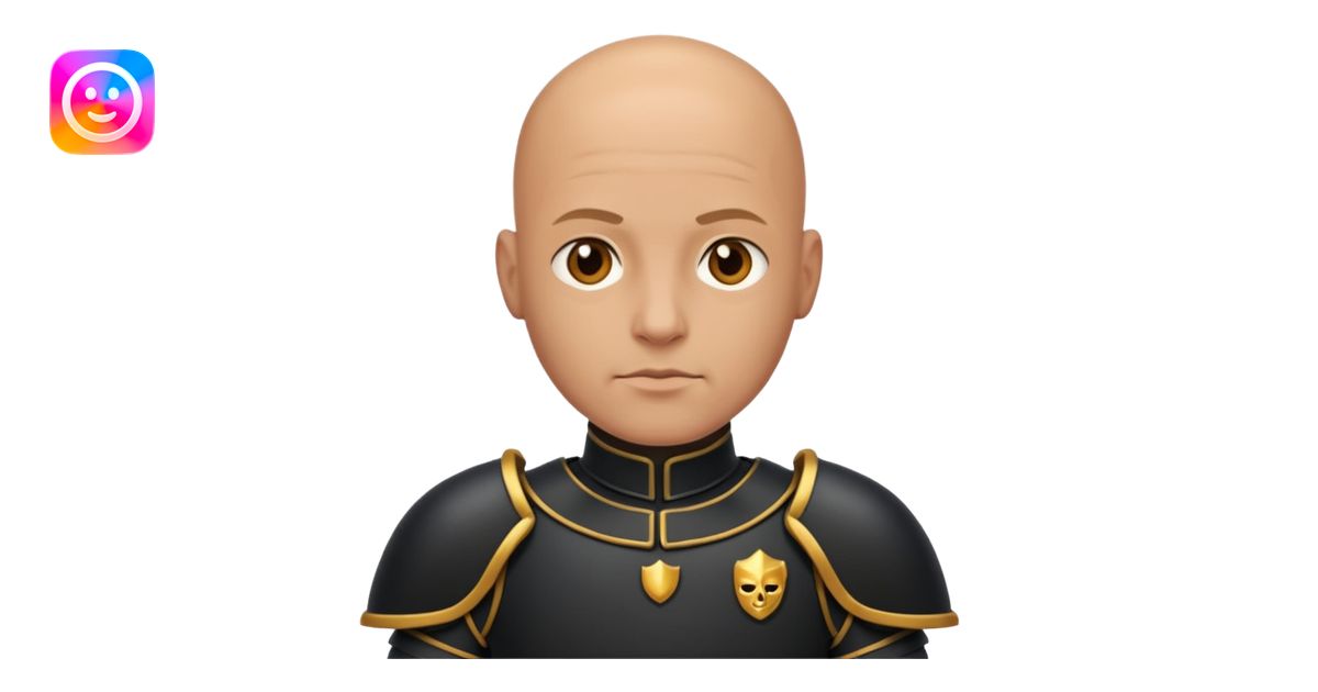 bald armed guards black armour emoji | AI Emoji Generator