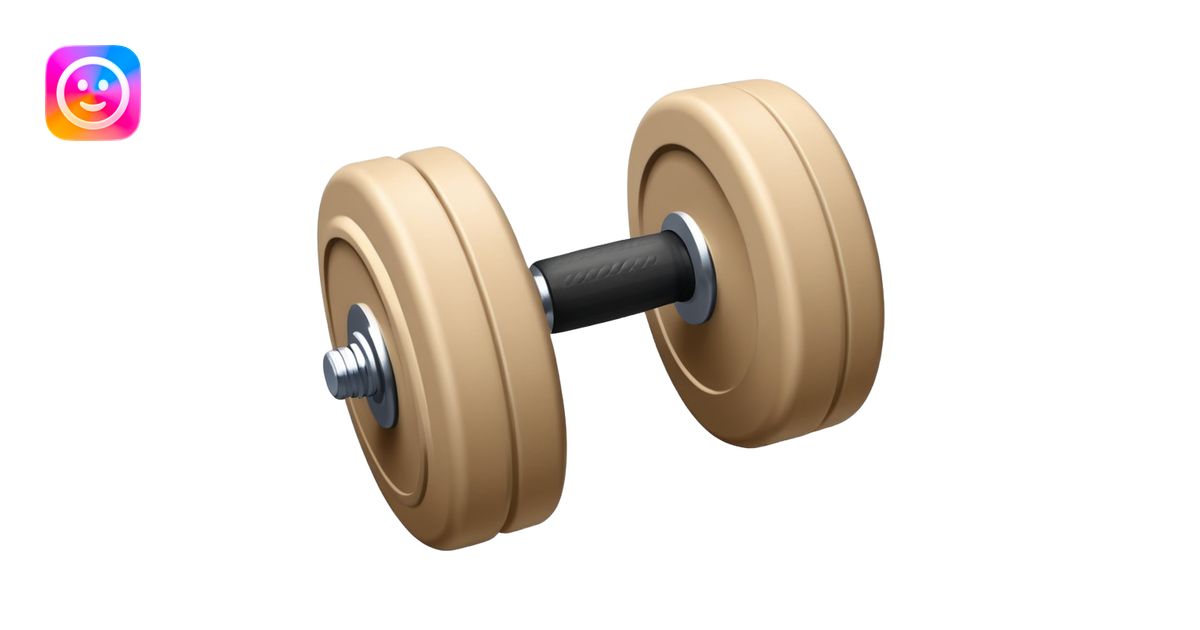 beige dumbbell, single fitness weight emoji | AI Emoji Generator