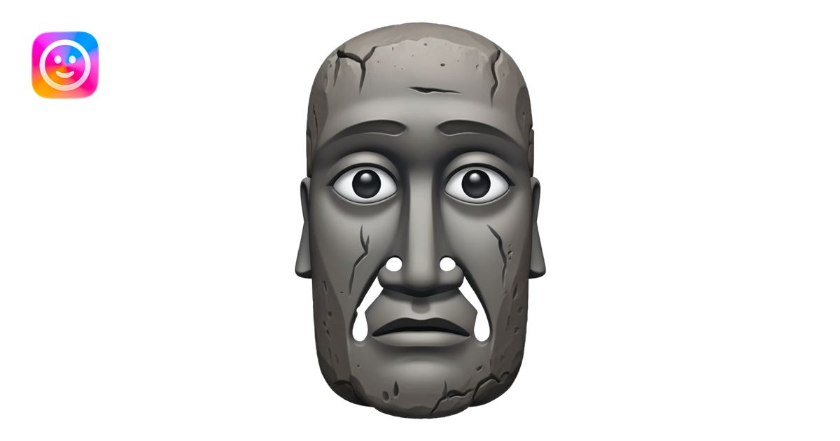 the easter island stone guy with a tear in its eye emoji | AI Emoji ...