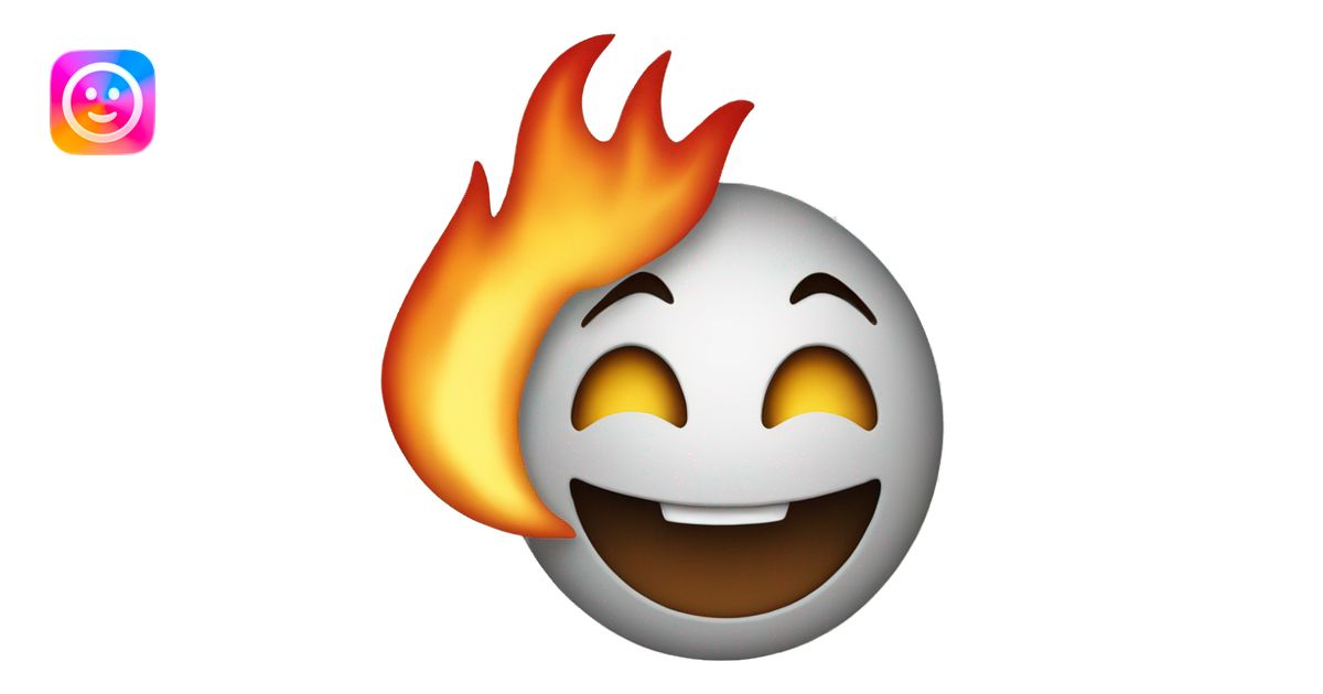 Smiling fire emoji | AI Emoji Generator
