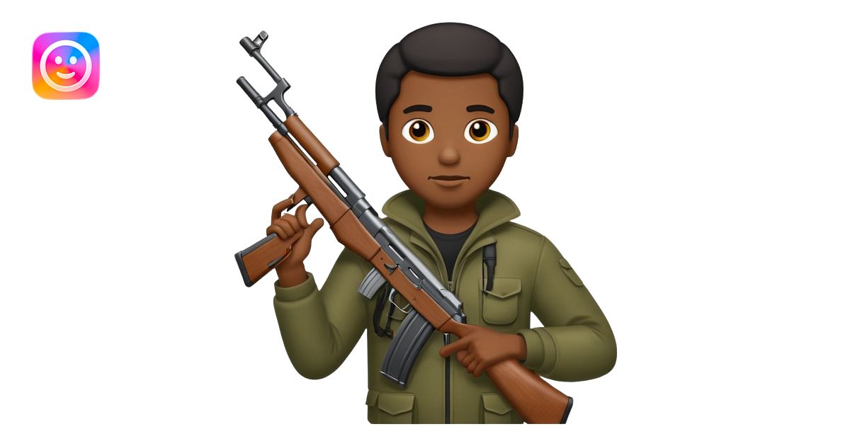 Black guy with Ak47 emoji | AI Emoji Generator
