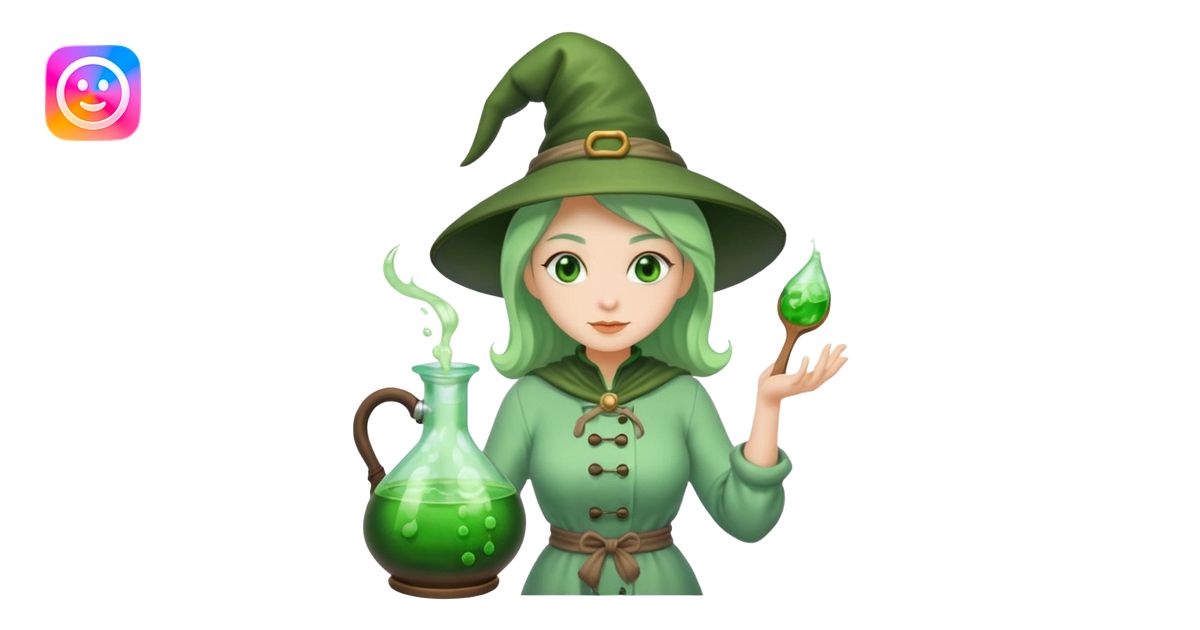 green witch cooking potion emoji | AI Emoji Generator