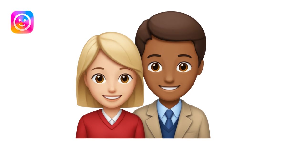 A teacher and a student having a conversation facing each other. emoji ...