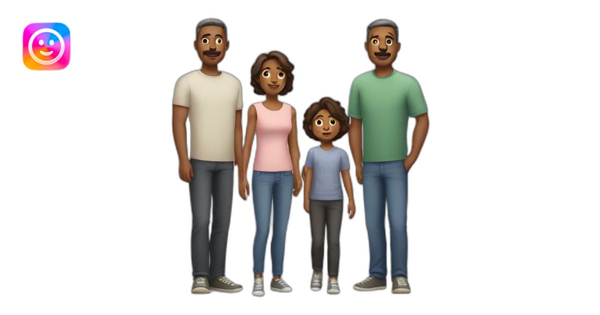 father, mother and two grown-up sons emoji | AI Emoji Generator