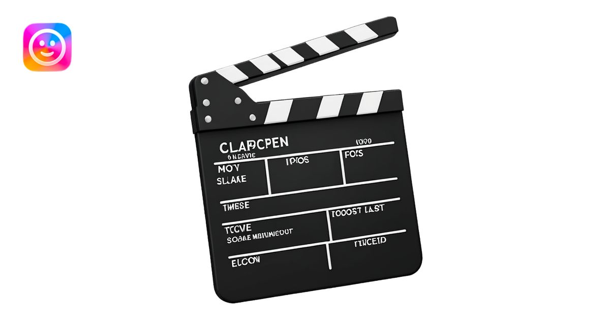 minimalist film clapperboard, simple movie slate with clear black and ...