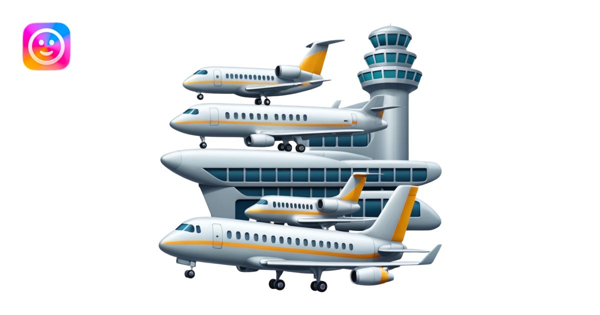 planes next to terminal building emoji | AI Emoji Generator