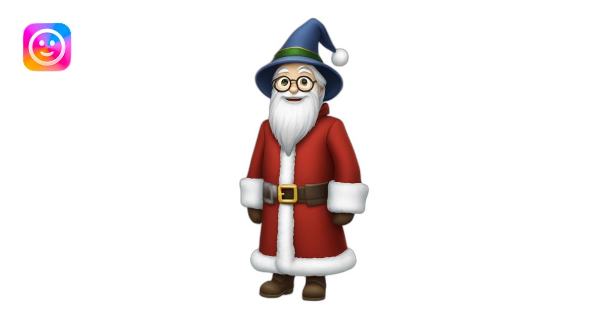 Albus Dumbledore dressed as a santa claus emoji | AI Emoji Generator