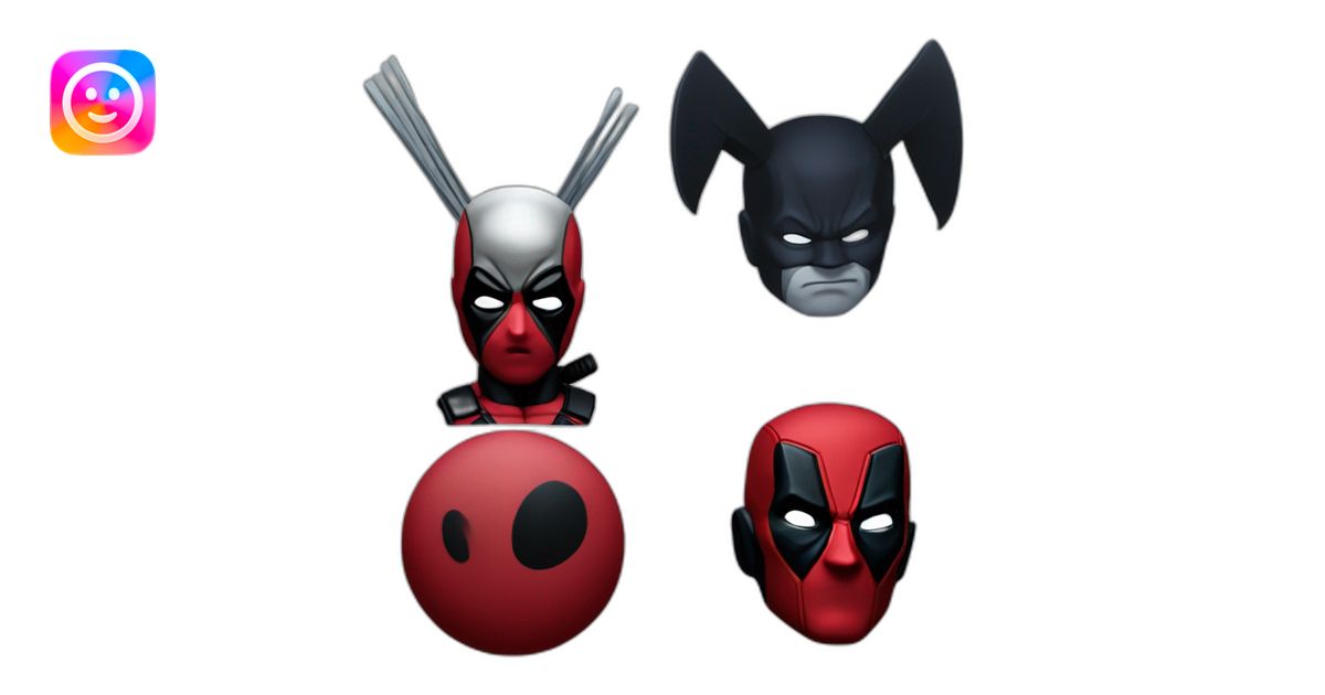 3D Emoji deadpool facing the Wolverine emoji | AI Emoji Generator