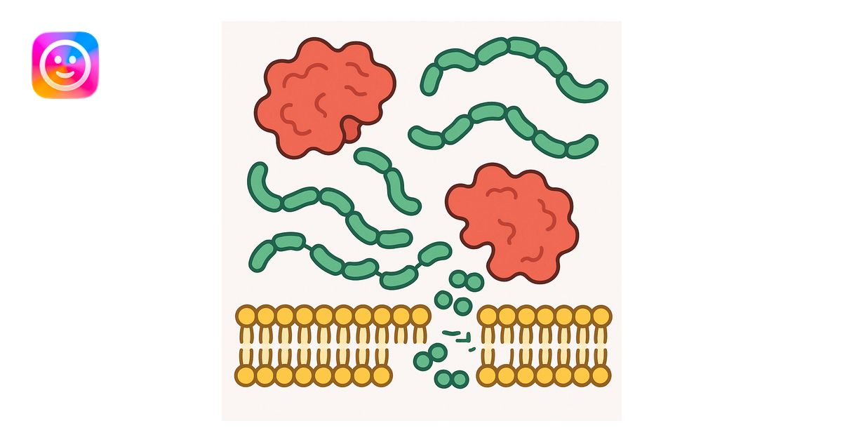 Ultra-detailed scientific illustration of enzyme digestion: Red amylase ...