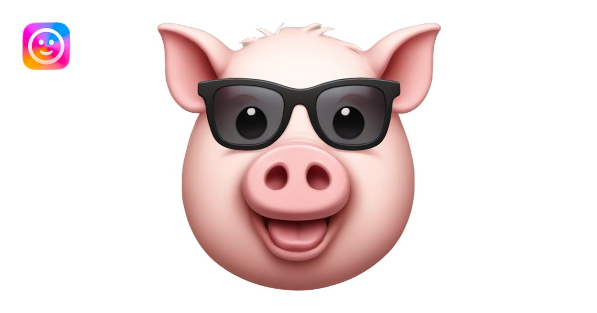 Pork with sunglasses emoji | AI Emoji Generator
