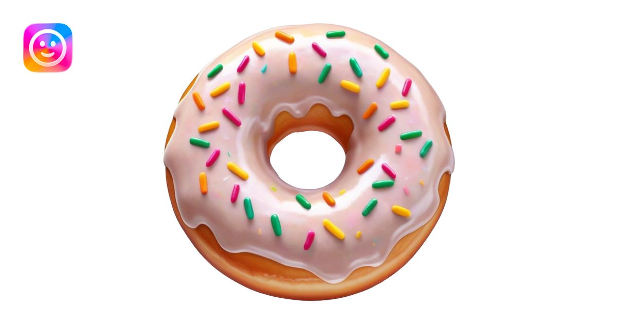 Cinematic Realistic Donut Dessert Emoji, depicted as a fluffy glazed ...