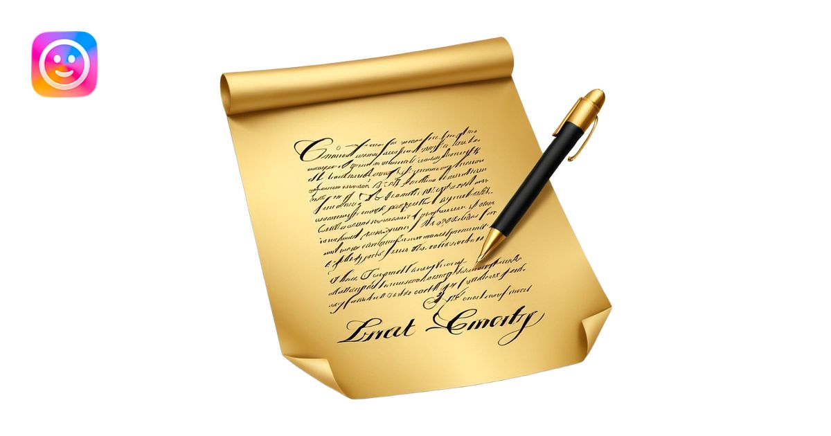 Contract golden paper signed emoji | AI Emoji Generator