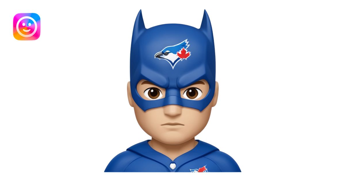 Batman in Toronto Blue Jays uniform emoji | AI Emoji Generator